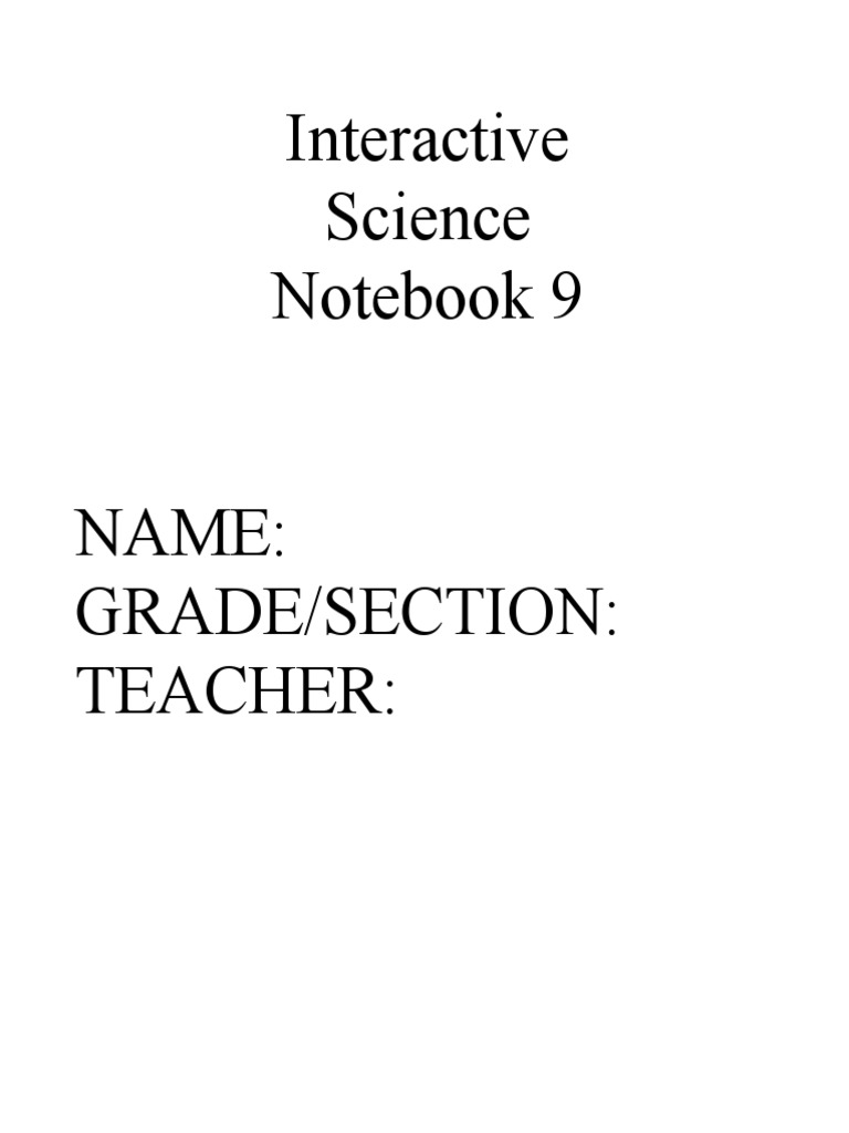 Interactive SCIENCE NB | PDF
