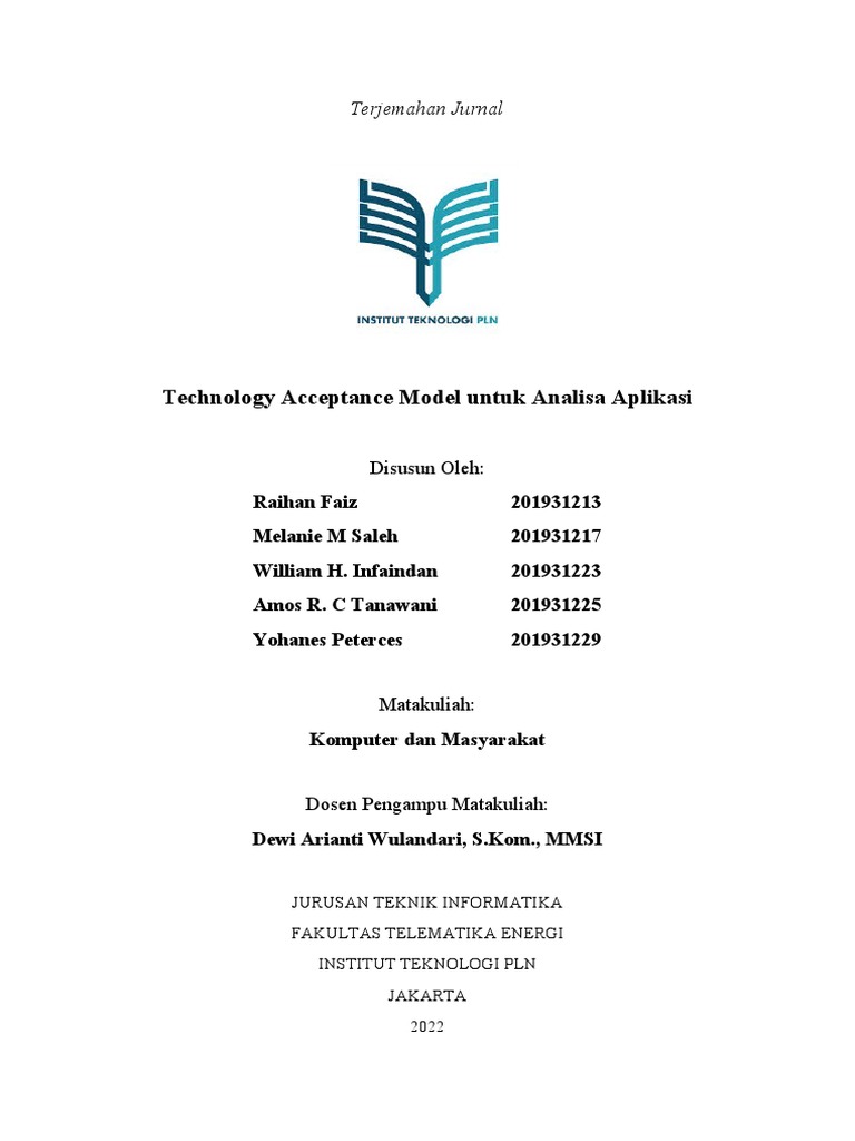 Jurnal Technology Acceptance Model - Kelompok 6 - Komas - A | PDF