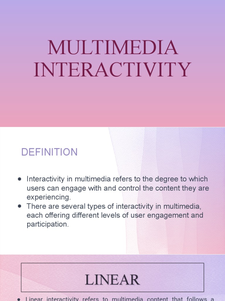 Types of Multimedia Interactivity Explained | PDF | Multimedia | Menu ...