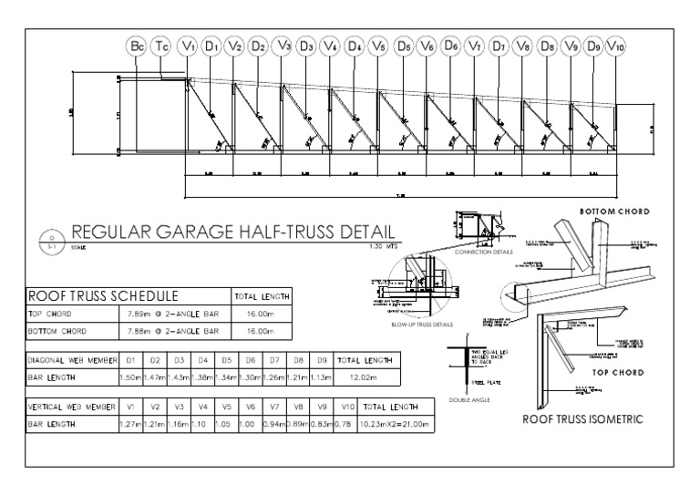 Truss Shop Drawing 7m | PDF