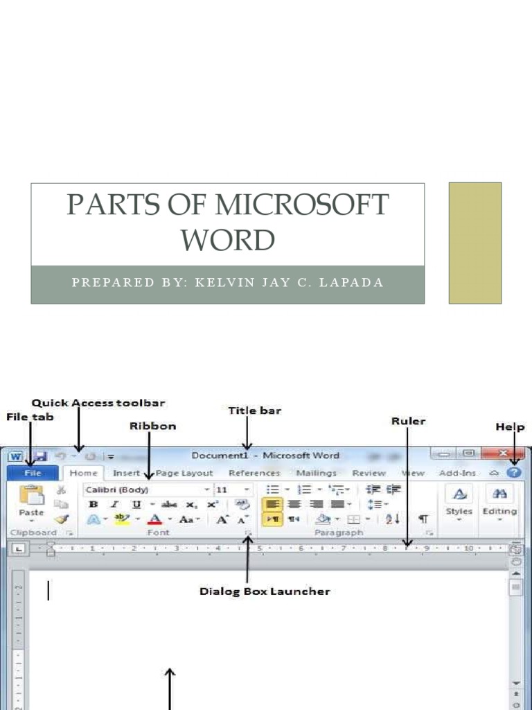 Lesson 1 Parts of Microsoft Word | PDF | Microsoft Windows | Graphical User Interfaces