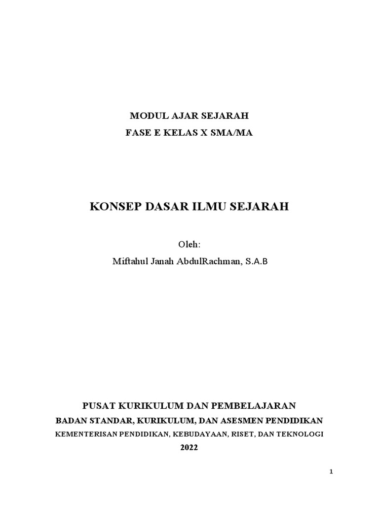 Modul Ajar Sejarah 10 | PDF