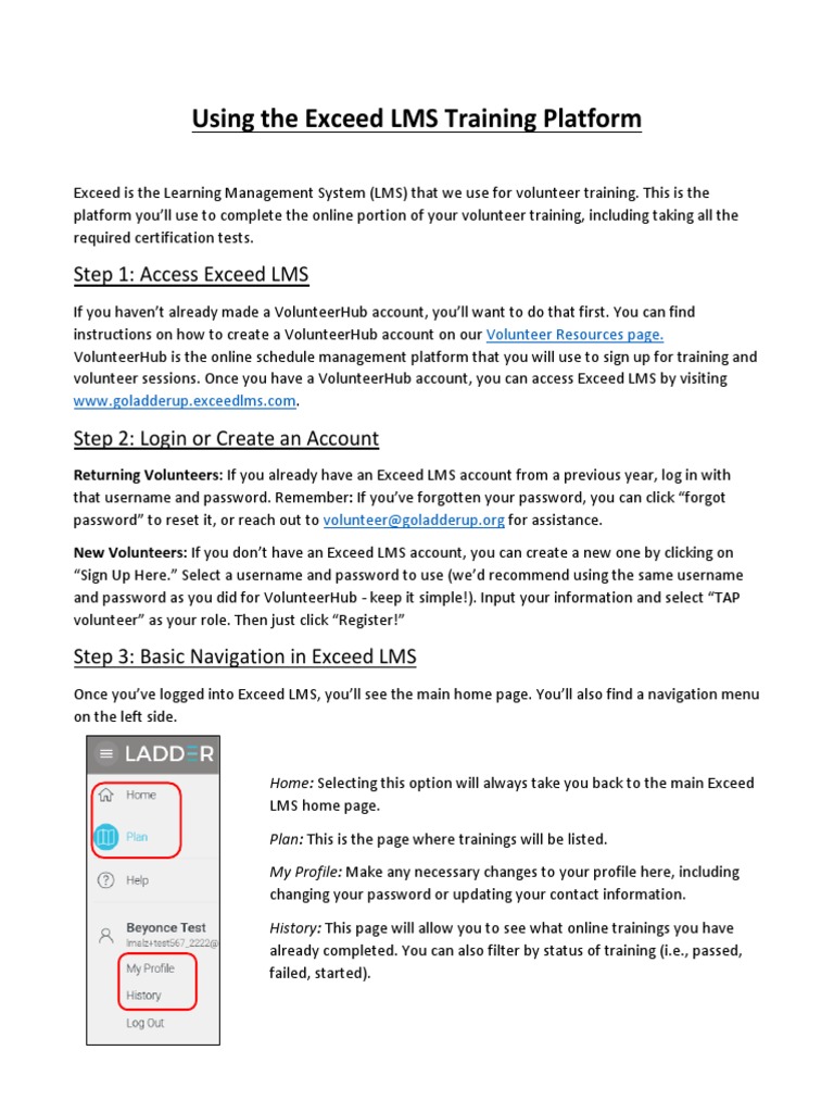 Exceed LMS Training Guide | PDF
