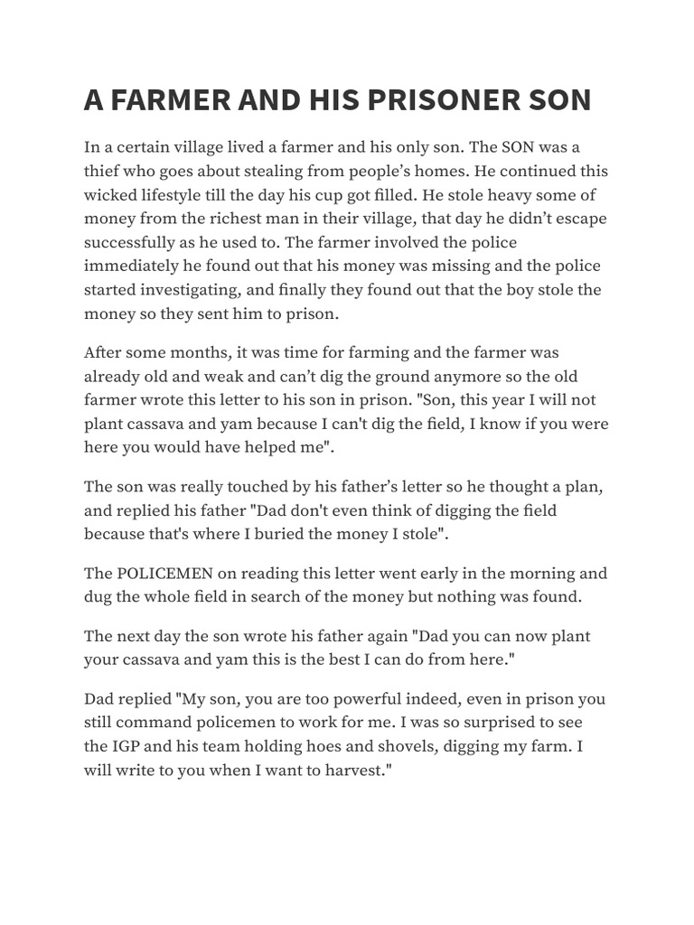 A Farmer and His Prisoner Son | PDF