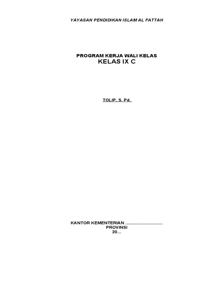 Program Kerja Walas | PDF