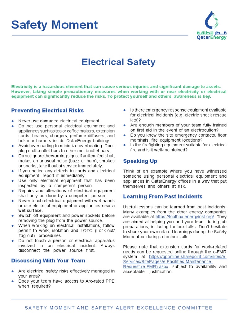 SafetyMoment PDF Electrical Safety 04 | PDF | Ac Power Plugs And ...