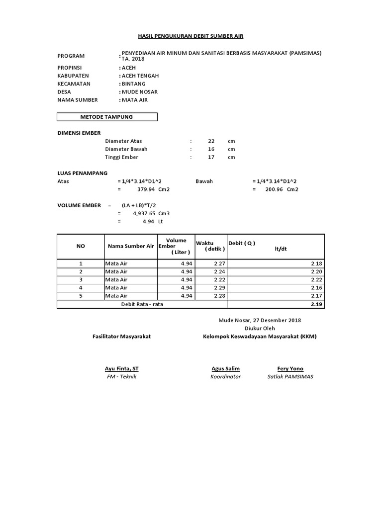 contoh perhitungan dimensi RESERVOAR | PDF