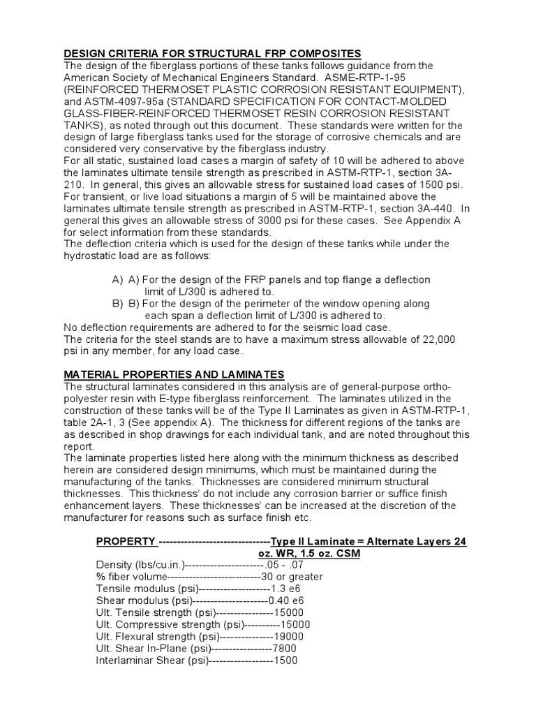 Design Criteria For Structural FRP Composites | PDF | Fiberglass ...