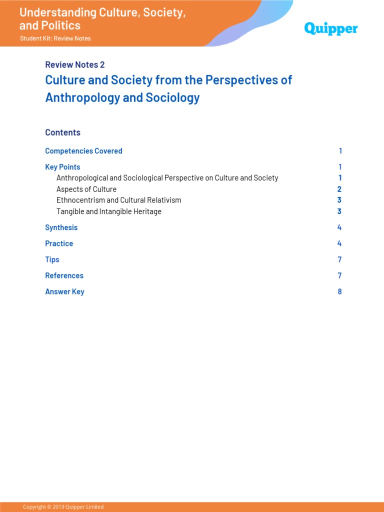 UCSP RN2 Final | PDF | Socialization | Cultural Heritage