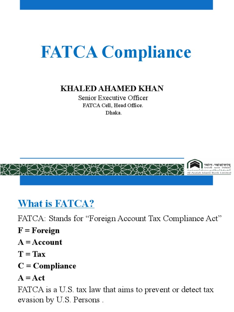 FATCA Presentation - Khaled | PDF | Governance | Justice