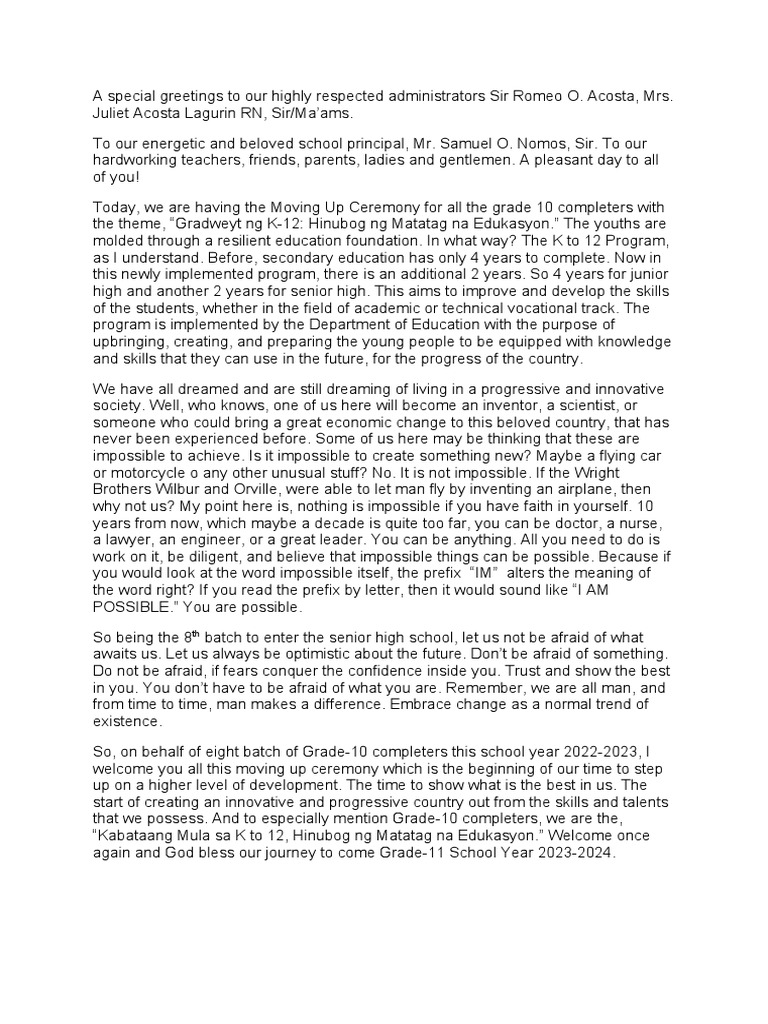 Welcome Address | PDF