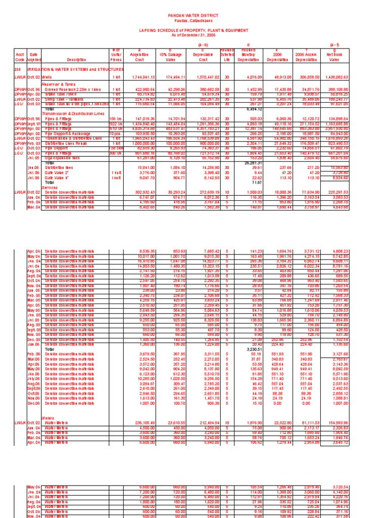 Lapsing-Schedule 2022 - Semiexpandable | PDF | Depreciation ...