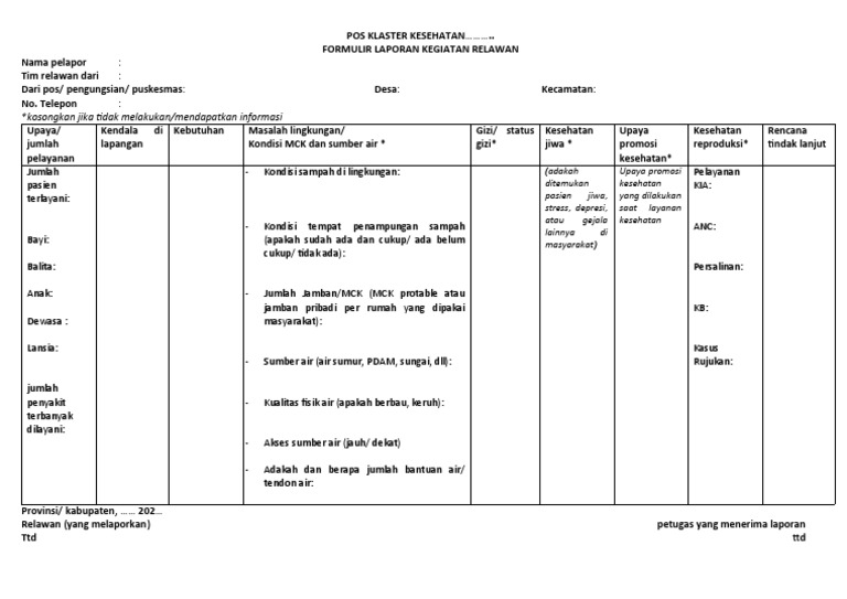 Formulir Laporan Harian EMT | PDF