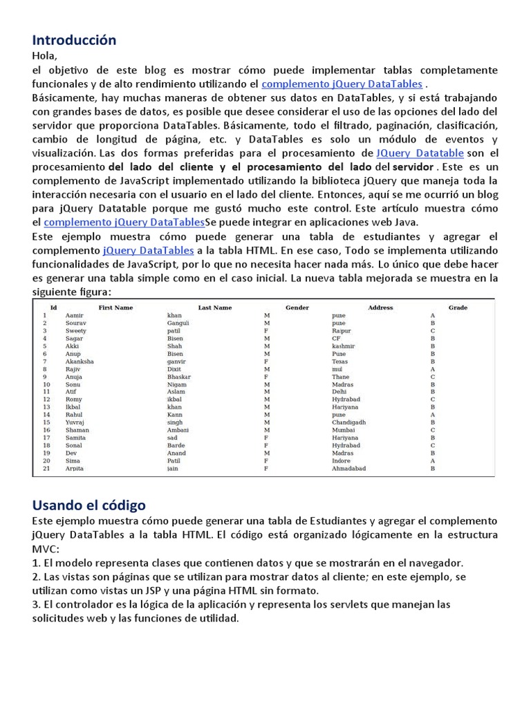 Manual Ajax Jquery Datatable | PDF | J Query | Redes