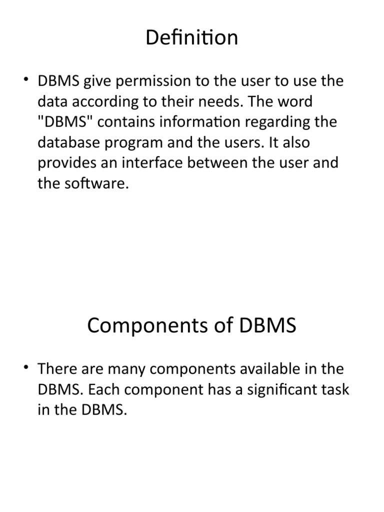 Components of Dbms L2 & L3 | Download Free PDF | Databases | Computing