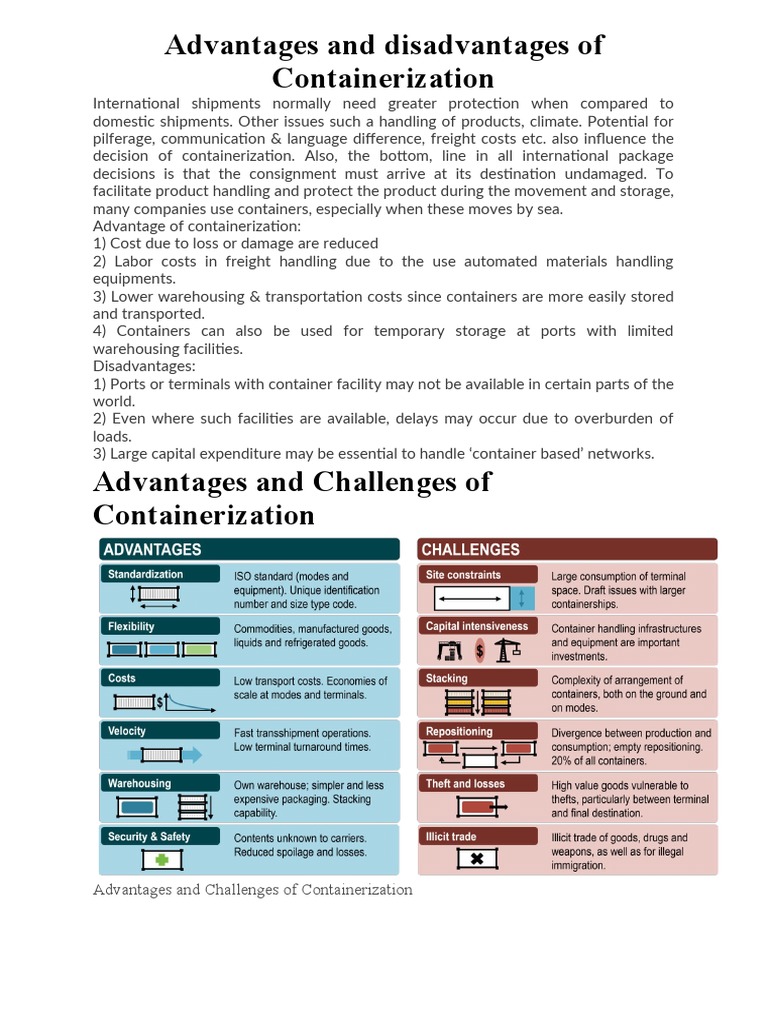 Advantages and Disadvantages of Containerization | PDF | Business