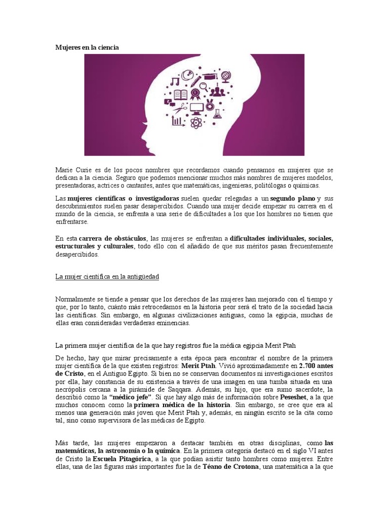 Mujeres en La Ciencia | PDF | Science