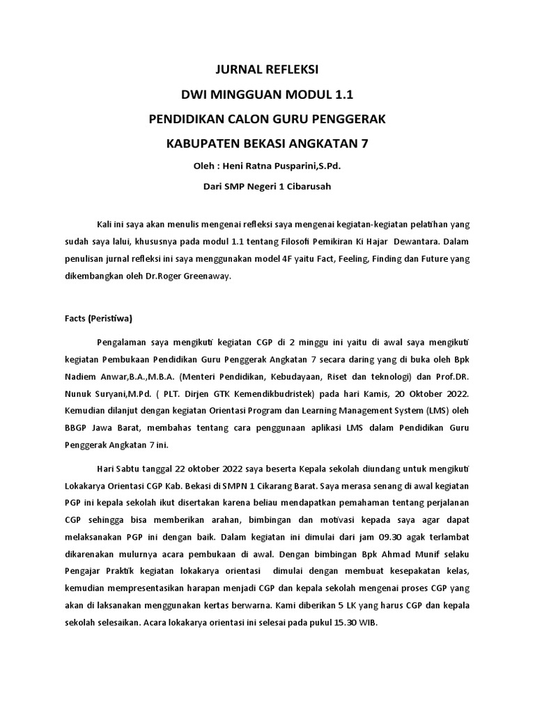 Jurnal Refleksi Modul 1.1 | PDF