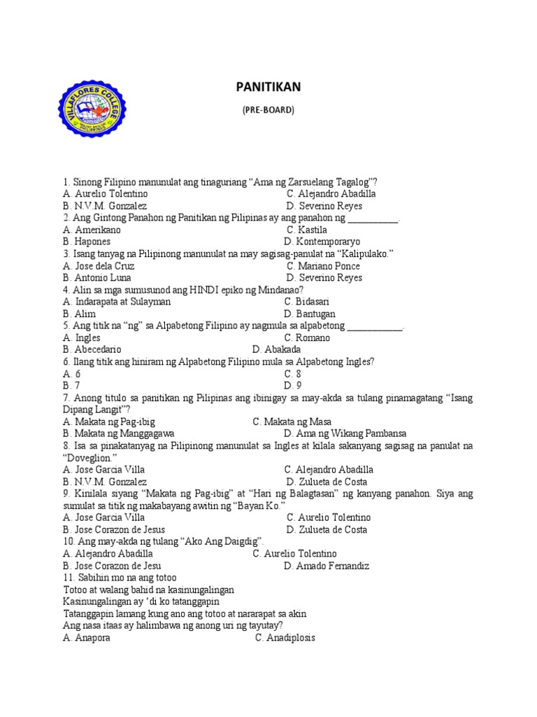 Panitikan Without Answer | PDF