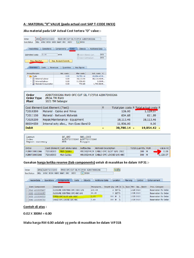 Cara Jika Material 0 Value Di SAP | PDF