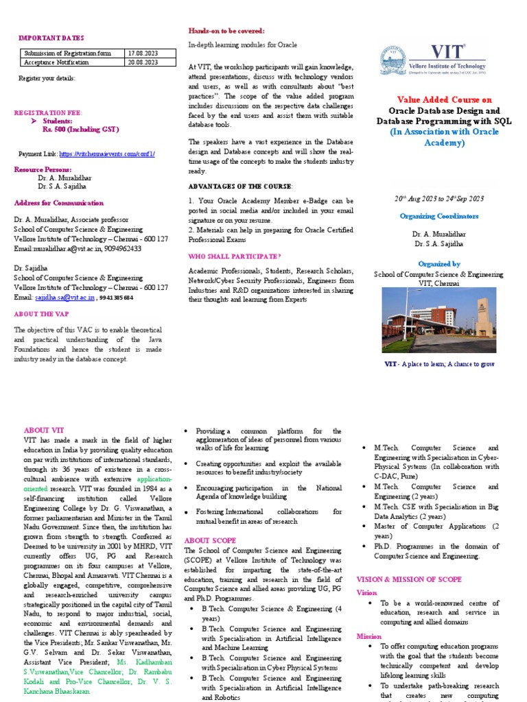 Oracle Database Course for Students | PDF