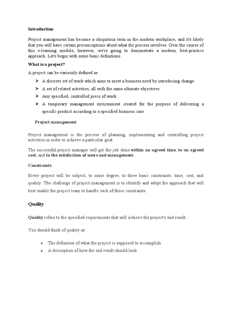 Project Management | PDF | Project Management | Goal