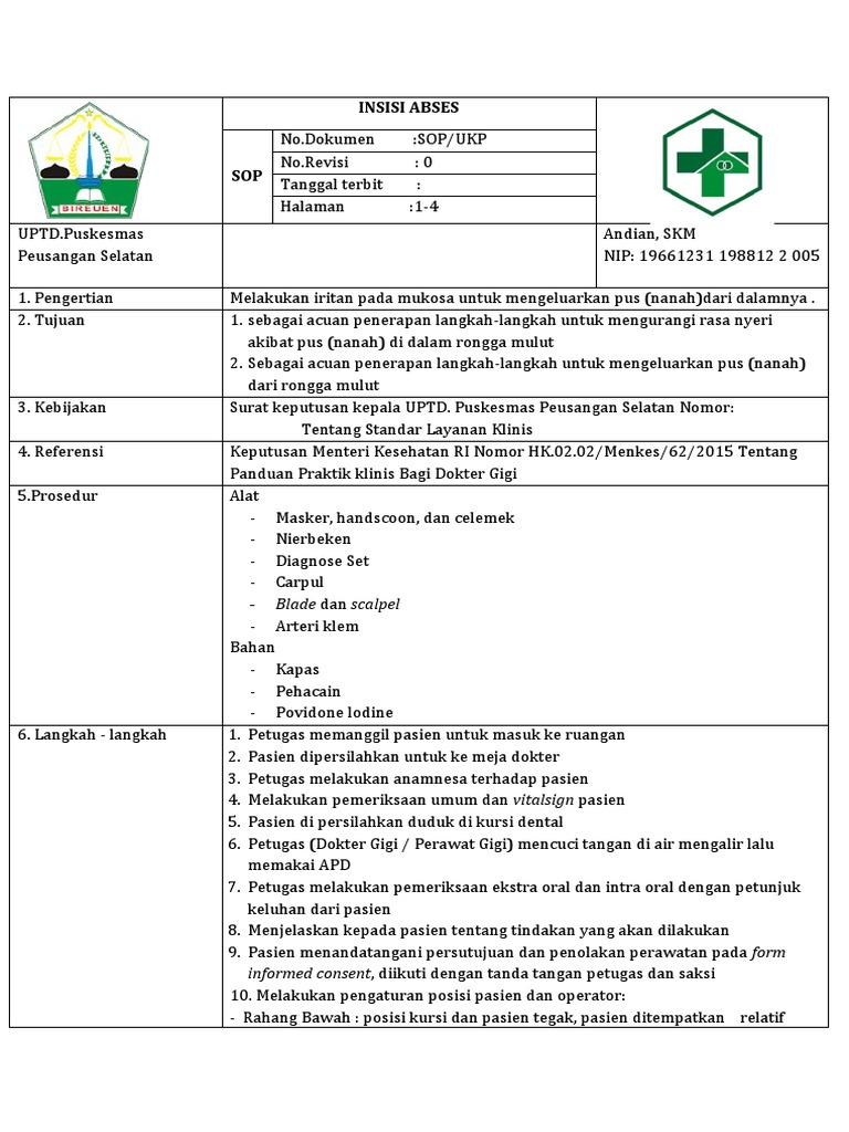 Prosedur Insisi Abses Mulut | PDF