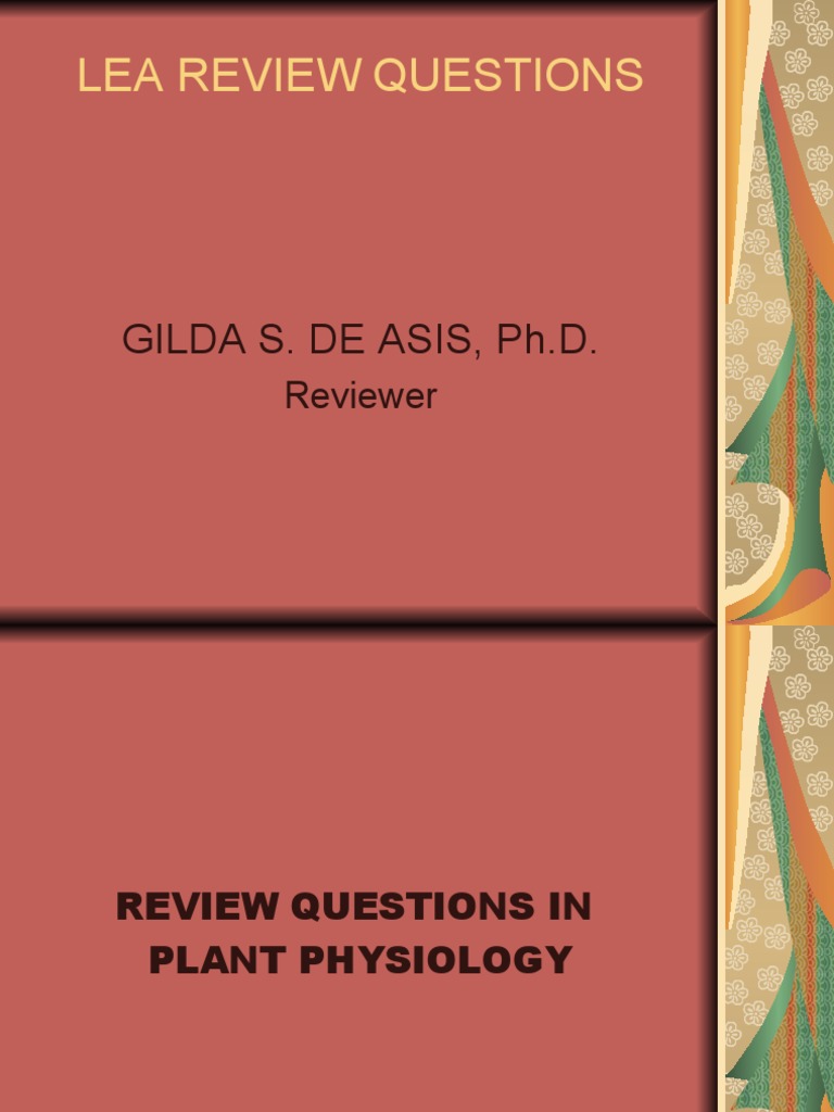 Lea Review Questions | PDF | Grafting | Photosynthesis