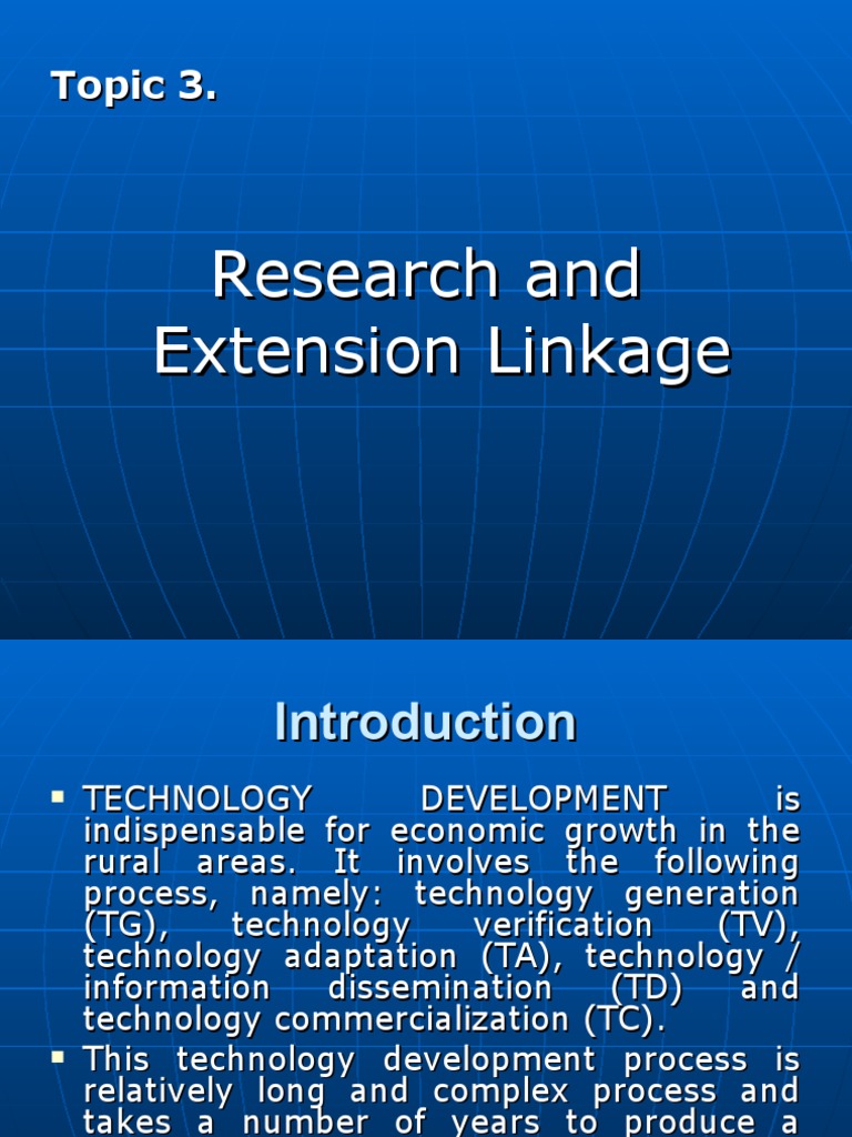 Topic 3 Research and Extension Linkage | Download Free PDF | Innovation ...
