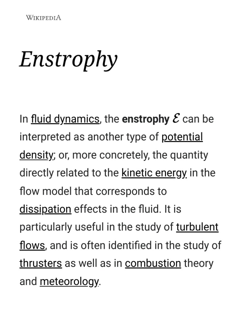 Enstrophy - Wikipedia | PDF | Navier–Stokes Equations | Fluid Dynamics