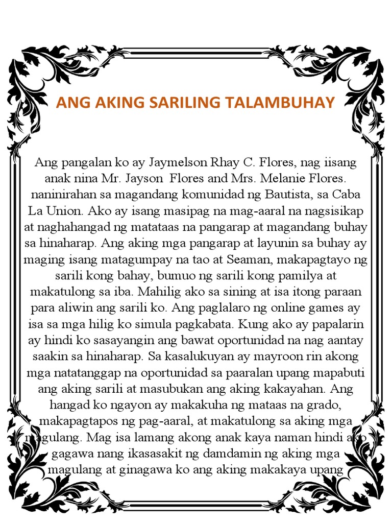 Ang Aking Sariling Talambuhay | PDF