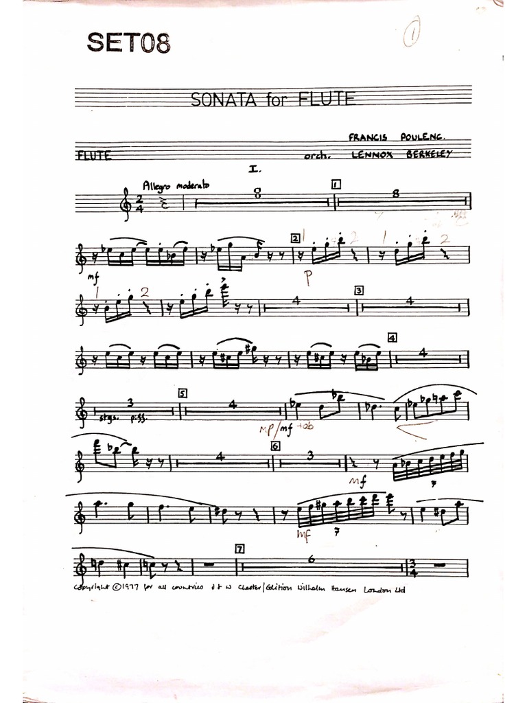 Poulenc Flute Sonata, Orch Lennox Berkeley | PDF
