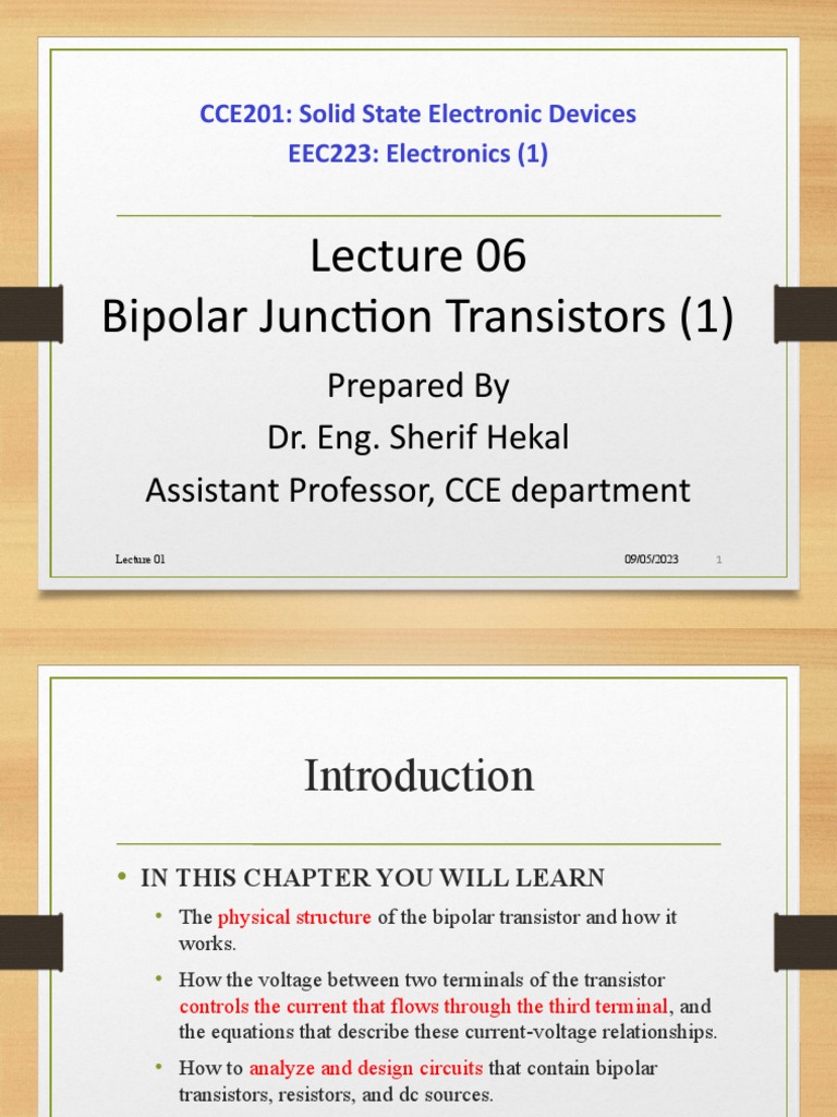 Lect 06 BJT1 | PDF | Bipolar Junction Transistor | Transistor