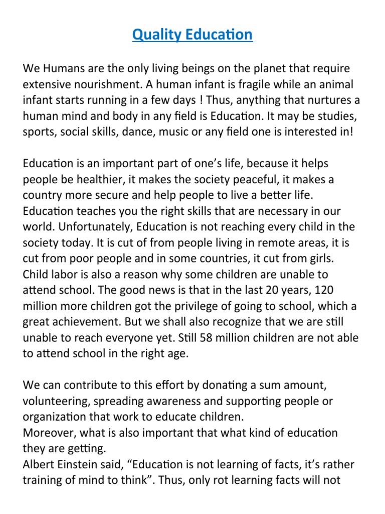 Quality Education | PDF