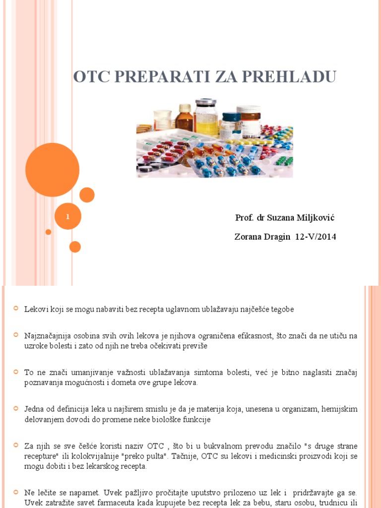 OTC Preparati Za Prehladu | PDF