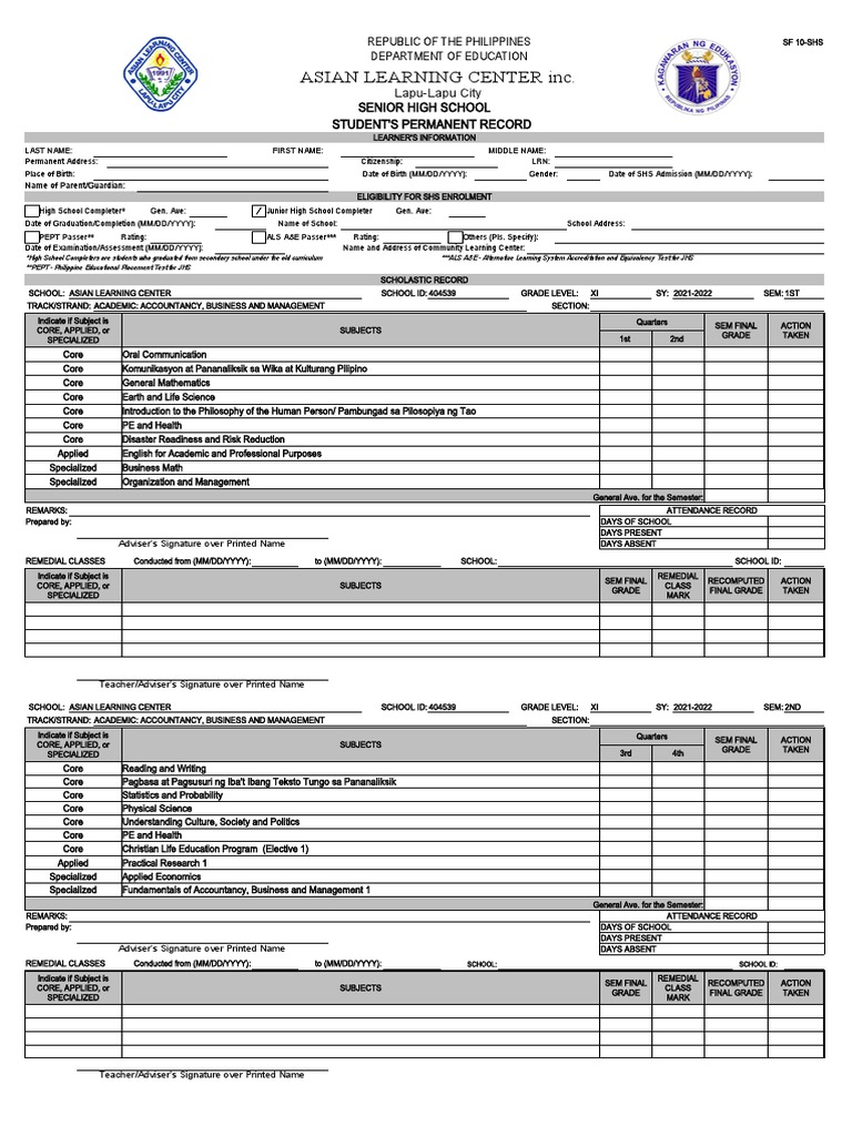 Gr. 12 Abm F137 | PDF | Middle Schools | Science