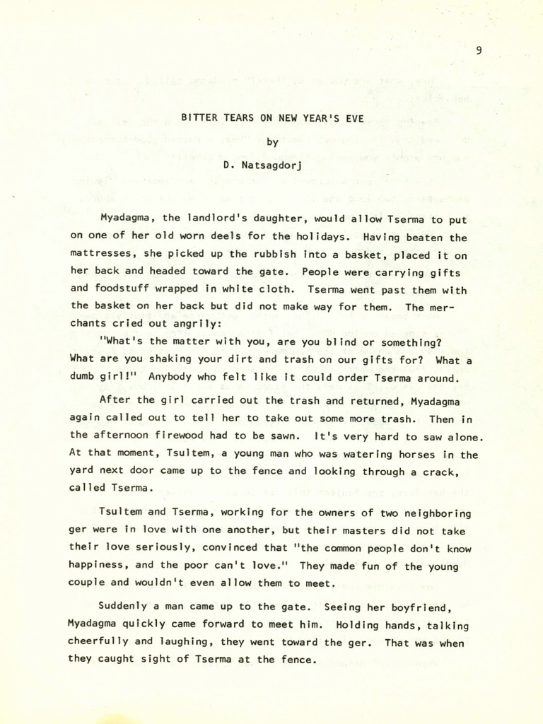 Bitter Tears on New Year's Eve | PDF