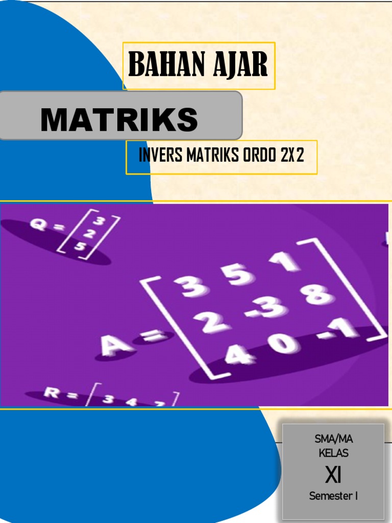 Bahan Ajar Invers Matriks 2x2 | PDF