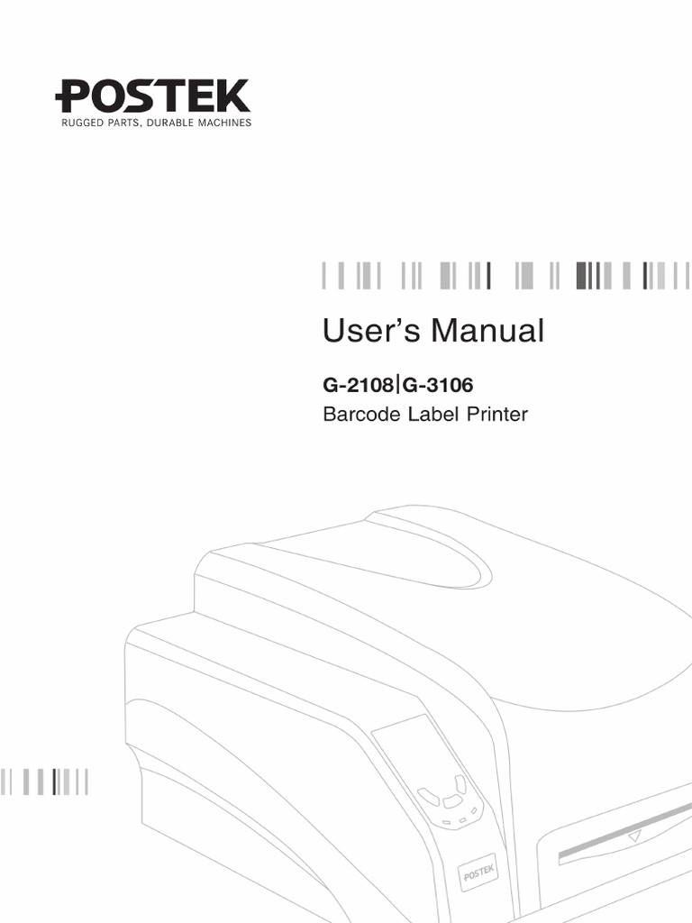 Postek G-2108 - G-3106 - User's Manual - V1.2 - 20210824 | PDF ...