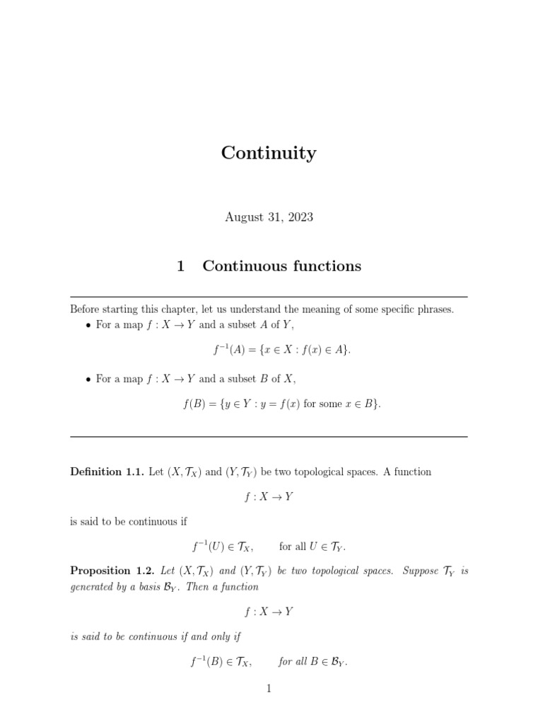 Lecture 3 Pdf Continuous Function Function Mathematics