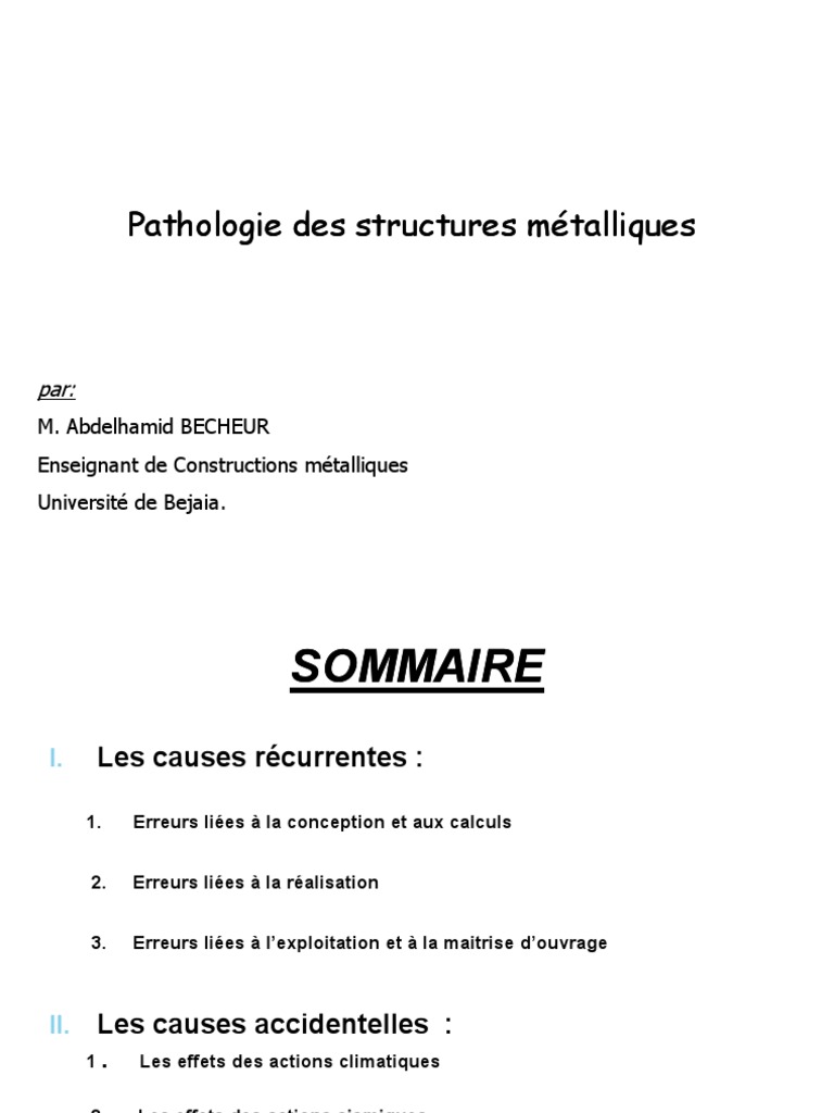 Pathologies des goussets en charpente métallique | PDF | Sciences et ...