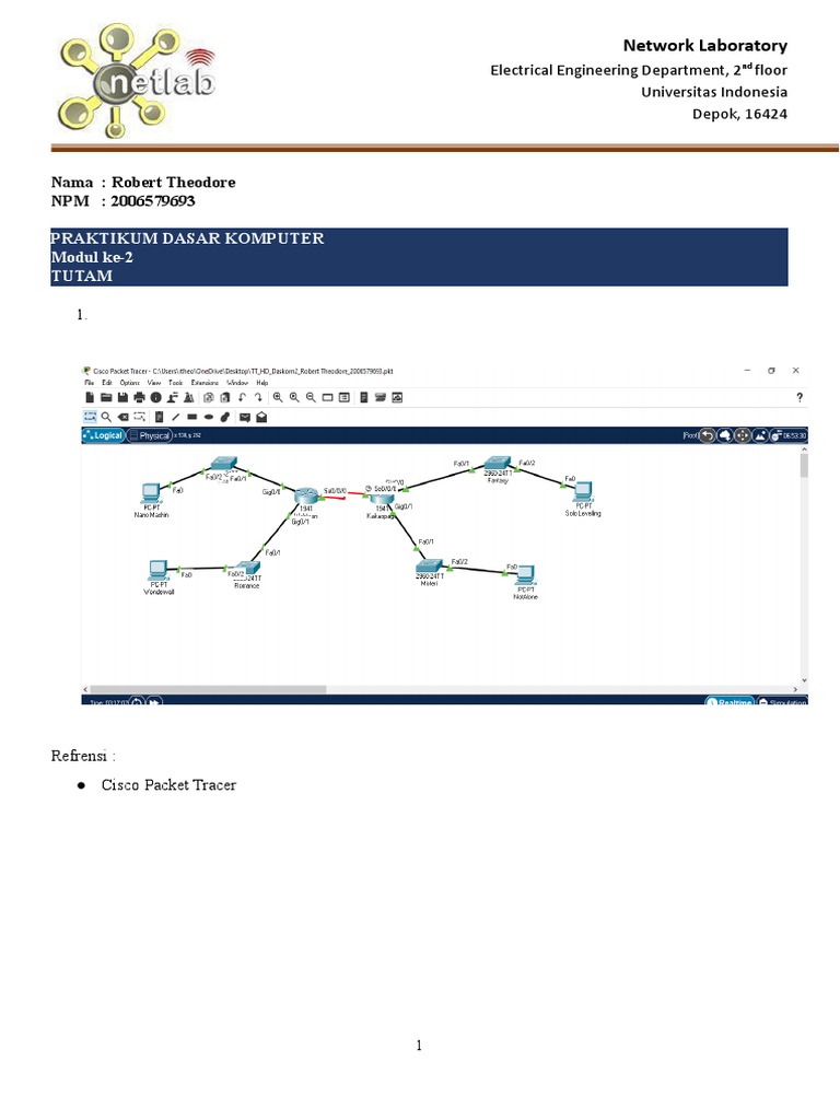 TT - HD - Daskom2 - Robert Theodore - 2006579693 | PDF | Router (Computing) | Network Interface ...