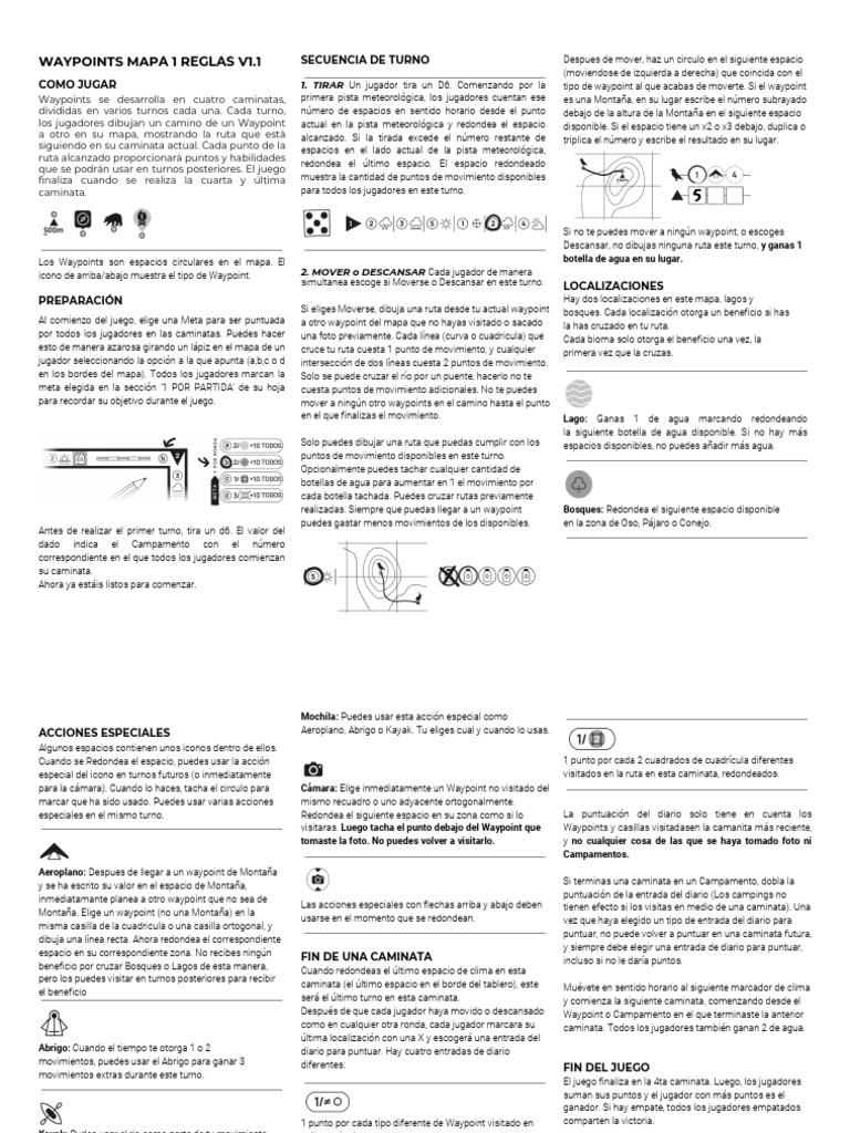 Waypoints Mapa 1 Reglas | PDF