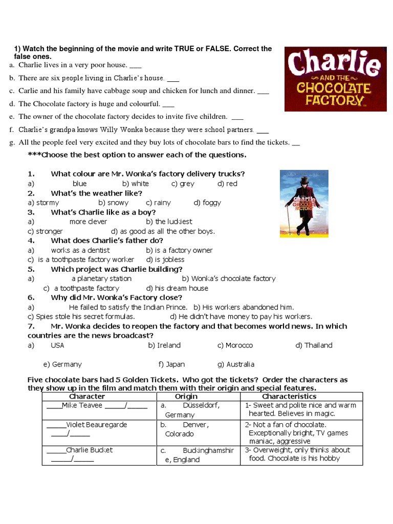 Charlie and The Chocolate Factory | PDF