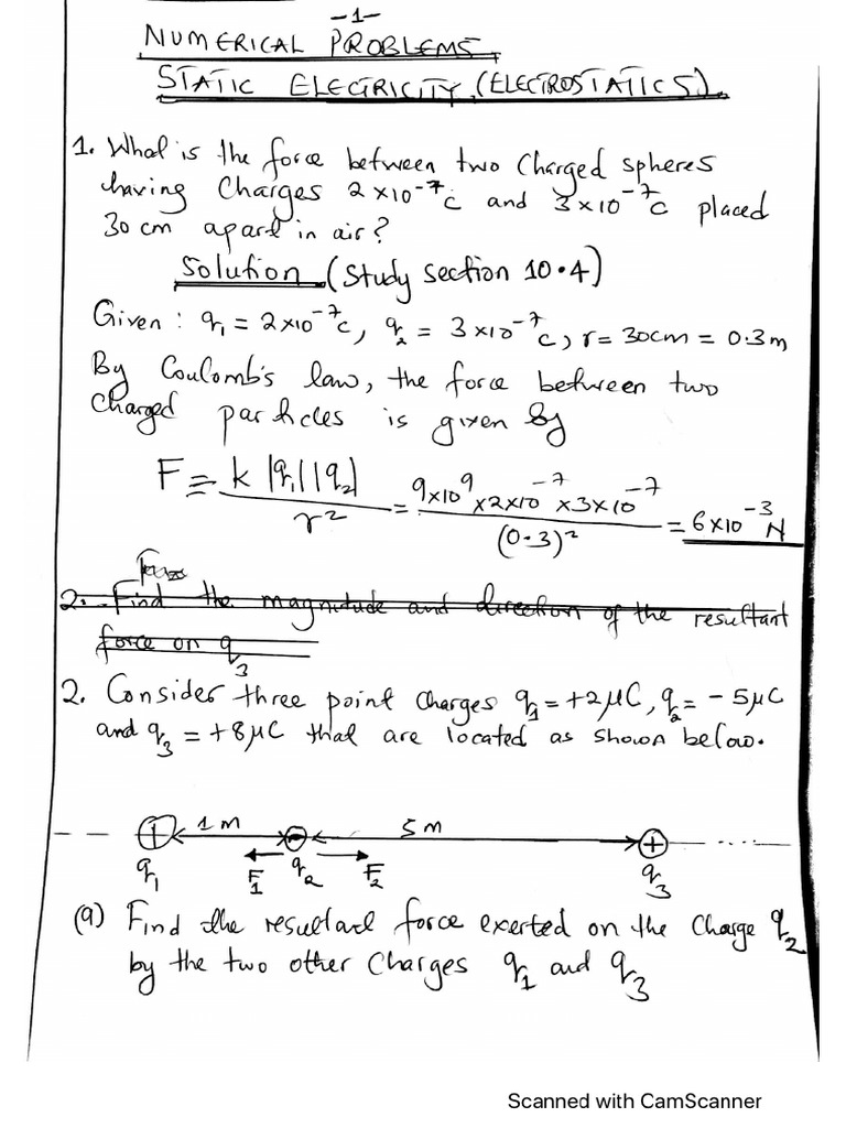 Examples On Static Electricity | PDF