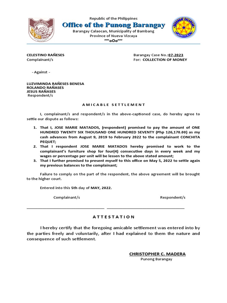 Amicable Settlement 2022 | PDF | Economies | Payments