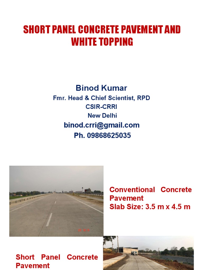Short Panel Concrete Pavement and White Topping | PDF | Road Surface ...