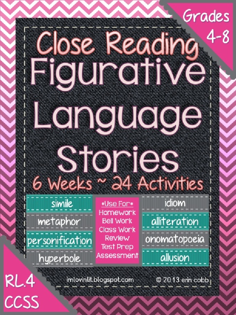 Figurative Language Stories Close Reading For Common Core Grades 4 8 ...