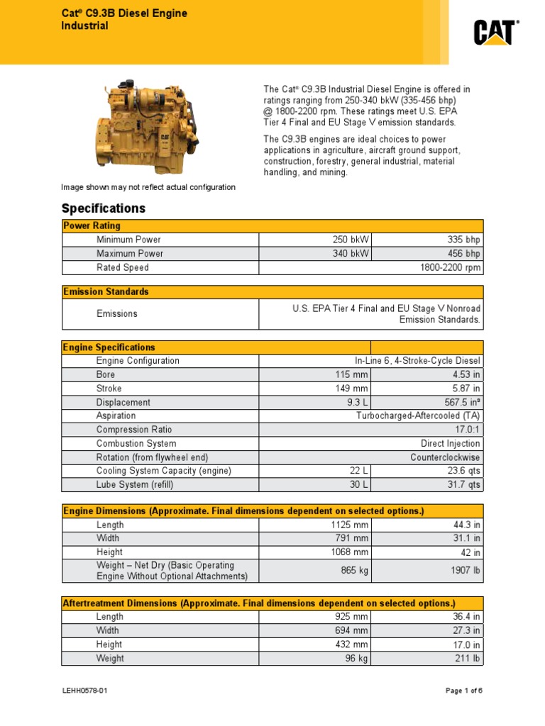 Fiche de Specifications C9.3B | PDF