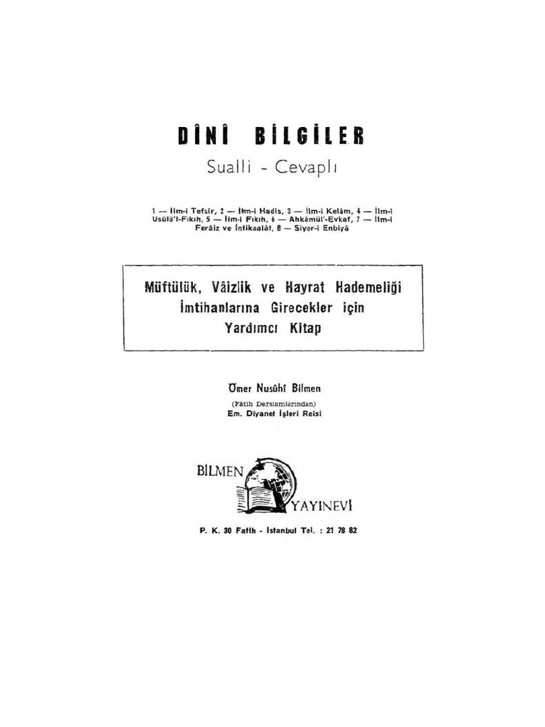 21 - Dini Bilgiler Sualli Cevaplı - Ömer Nasuhi Bilmen | PDF